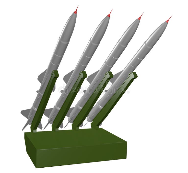 Complexo De Rocket Em 3d Isolado No Fundo Branco Ilustração Stock ...