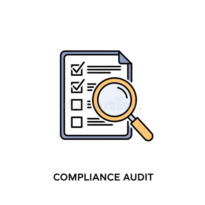 Compliance Audit Checklist Magnifying Glass Icon Inspection Stock ...