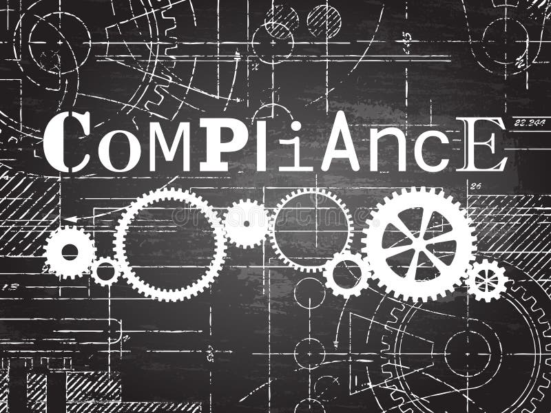 Compliance Blackboard Tech Drawing Stock Vector - Illustration of ...