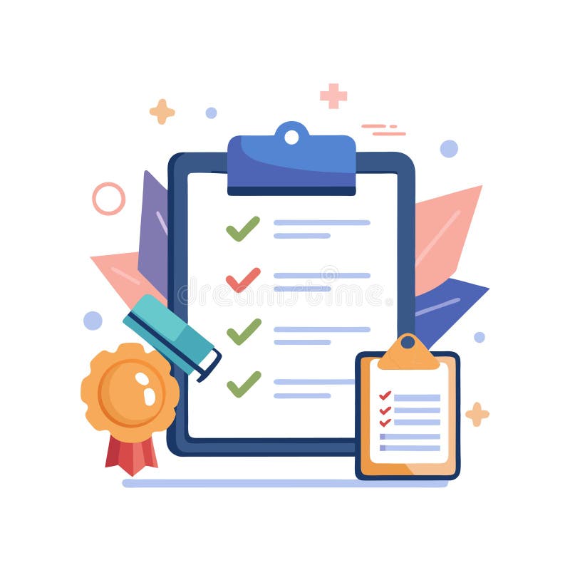 Compliance Checklist Vector Illustration: Quality Control, Auditing ...