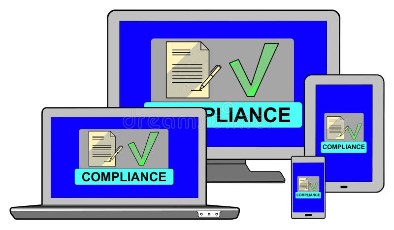 Compliance Concept on Different Devices Stock Illustration ...