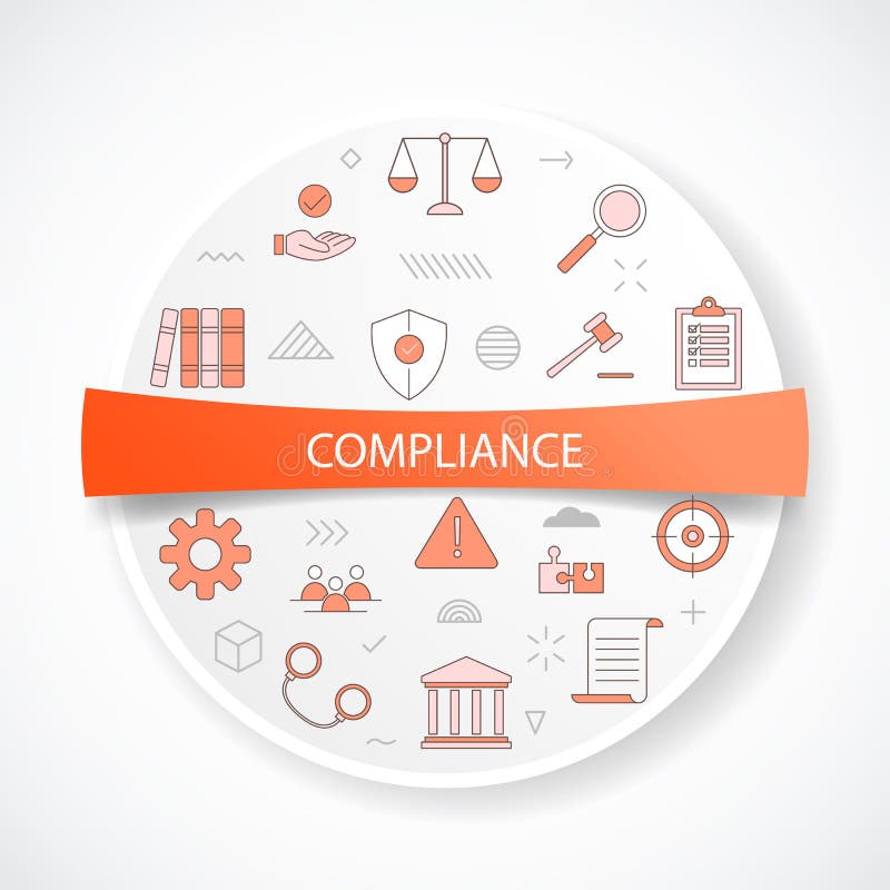 Compliance Concept with Icon Concept with Round or Circle Shape Stock ...