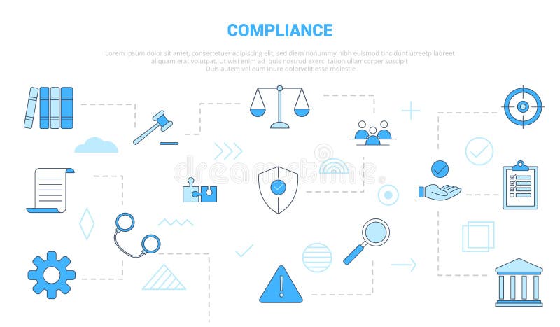 Compliance Concept with Icon Concept with Round or Circle Shape Stock ...