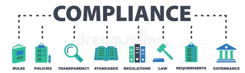 COMPLIANCE Concept with Icons and Signs Stock Vector - Illustration of ...