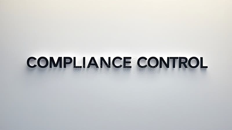 Compliance Control Signage Displayed on a Smooth Wall in a Professional ...