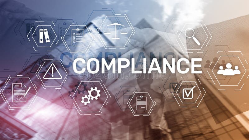 Compliance Diagram with Icons. Business Concept on Abstract Background ...