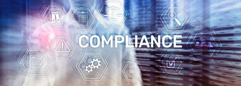 Compliance Diagram with Icons. Business Concept on Abstract Background ...