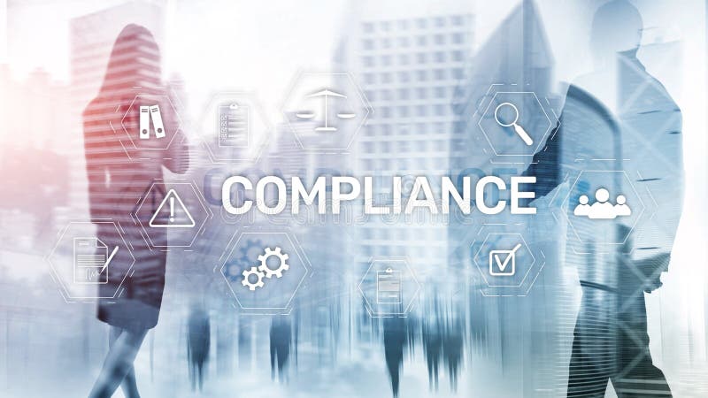 Compliance Diagram with Icons. Business Concept on Abstract Background ...