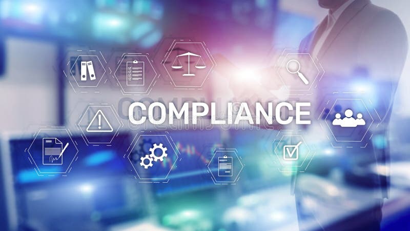 Compliance Diagram with Icons. Business Concept on Abstract Background ...