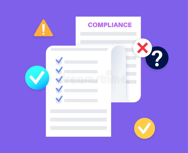 Compliance Document Checklist Stock Vector - Illustration of process ...