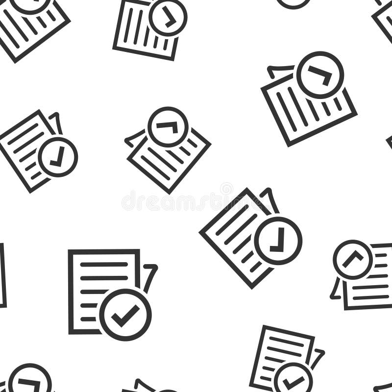 Compliance Document Icon Seamless Pattern Background. Approved Process ...
