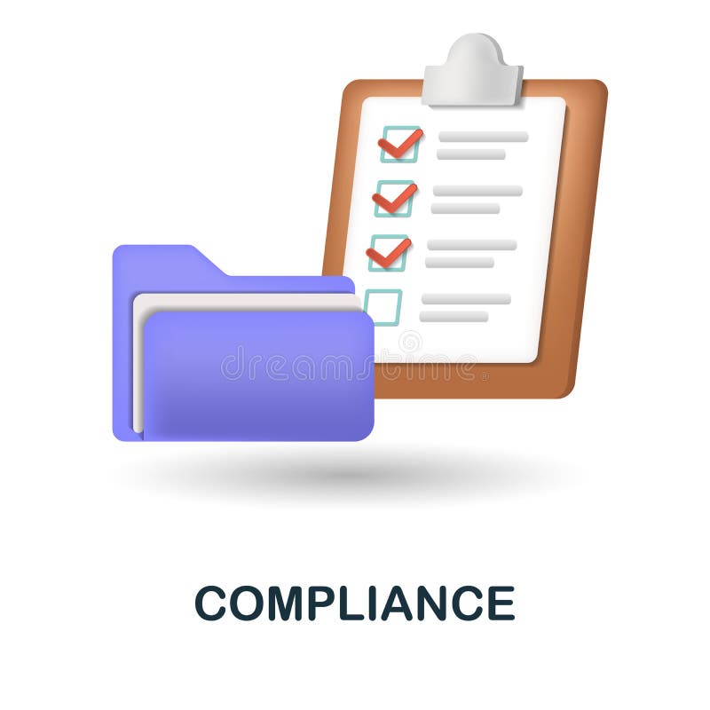 Compliance Icon. 3d Illustration from Esg Collection Stock Illustration ...