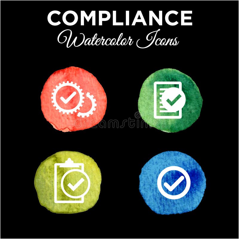 In Compliance - Icon Set that Shows a Company Passed Inspection Stock ...