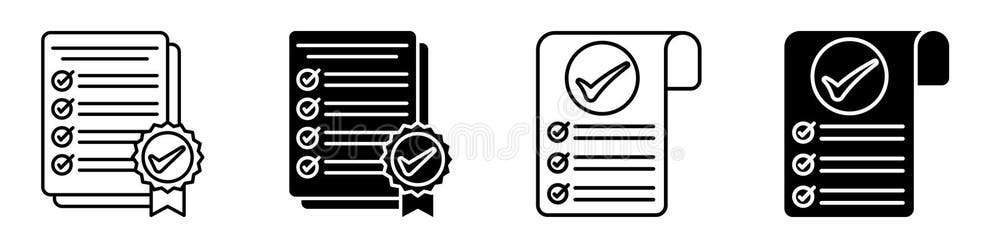 Compliance Icons Versions Set in Black Flat and Line Style Stock Vector ...