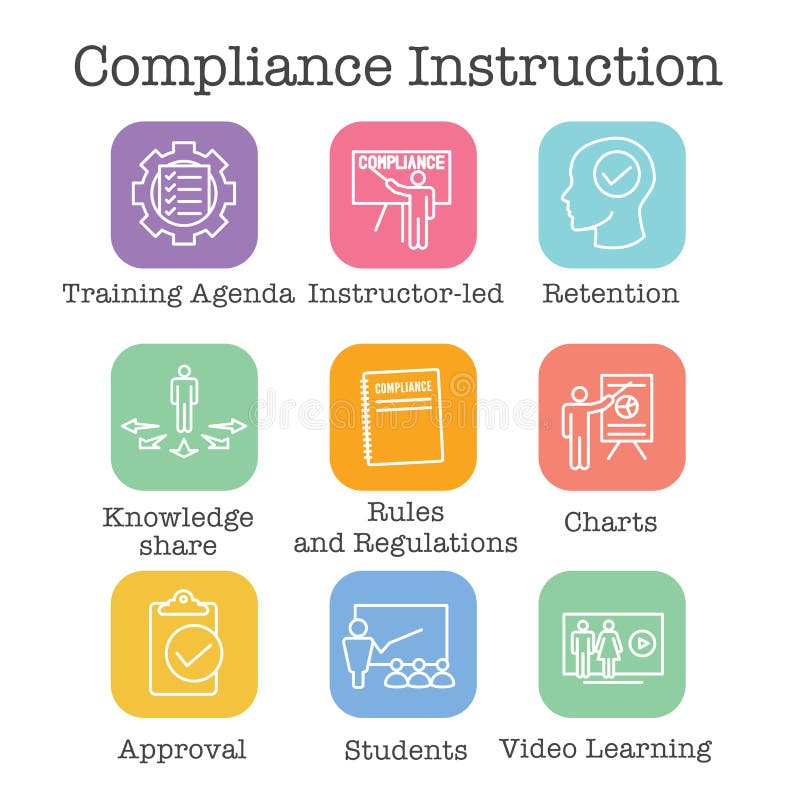 Compliance Instruction - Testing Icons with Instructor Teaching Worker ...