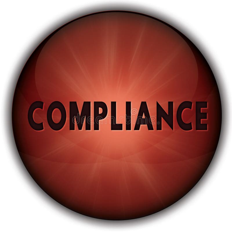 COMPLIANCE Red Button Badge. Stock Illustration - Illustration of ...
