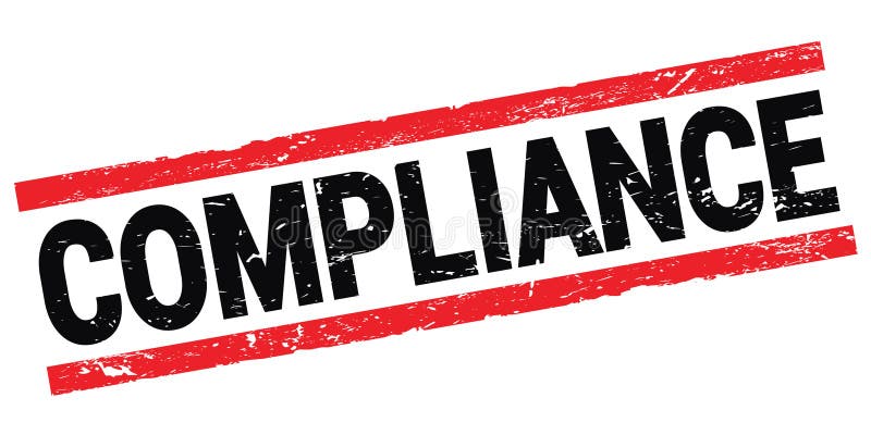 COMPLIANCE Text on Black-red Rectangle Stamp Sign Stock Illustration ...