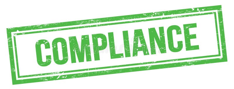 COMPLIANCE Text on Green Grungy Vintage Stamp Stock Illustration ...