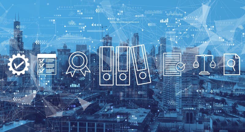 Compliance Theme with Downtown Chicago Stock Illustration ...