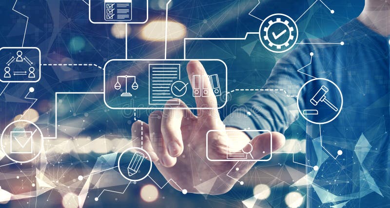 Compliance Theme with Aerial View of Manhattan Stock Image - Image of ...