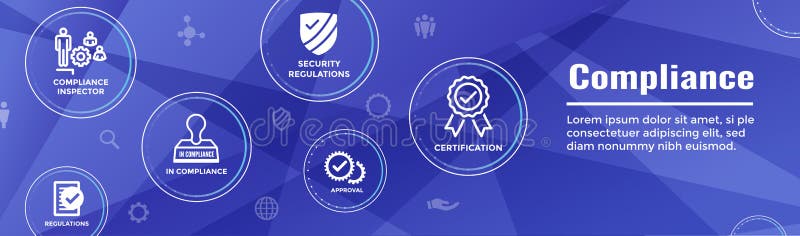 In Compliance Web Banner - Icon Set that Shows a Company Passed Stock ...
