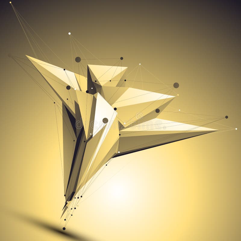 Complicated Abstract Gold 3D Illustration, Vector Stock Vector ...