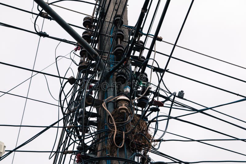 Complicated Arrangement of Electric Wire Stock Photo - Image of ...