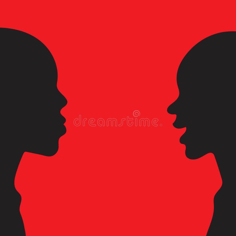 Complicated Conversation between Two People Stock Vector - Illustration ...