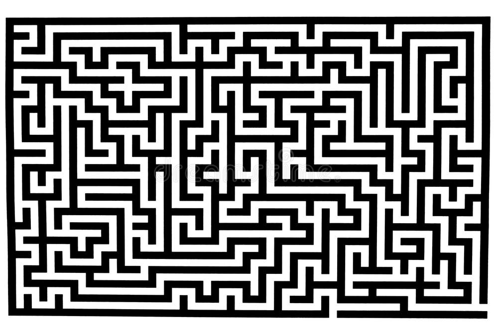 Complicated labyrinth stock illustration. Illustration of design - 7216741
