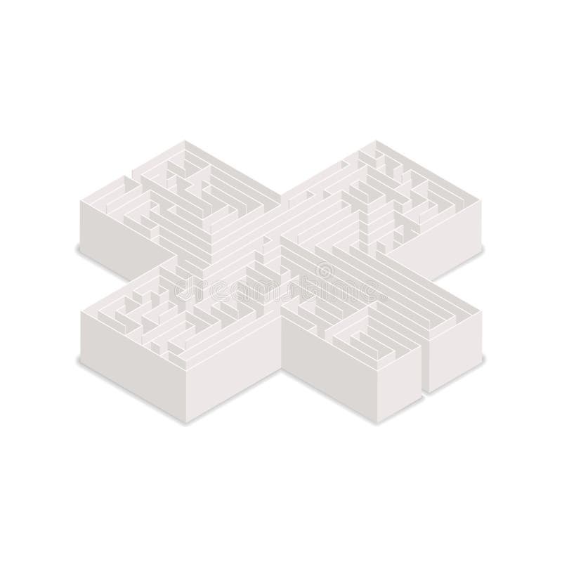 Complicated labyrinth stock illustration. Illustration of design - 7216741