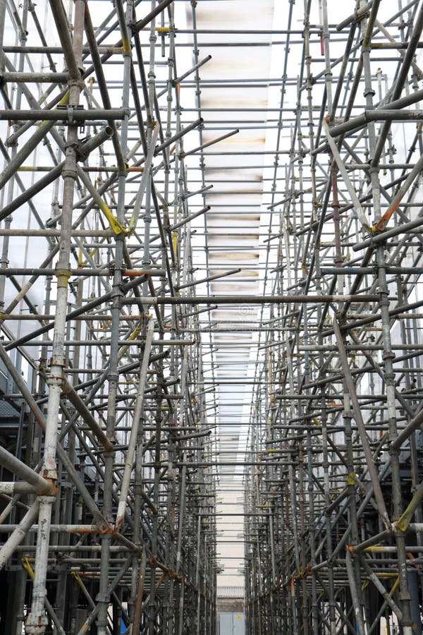 Scaffolding Connections in an Industrial Area Stock Photo - Image of ...