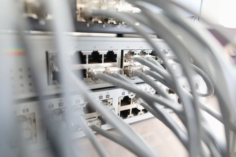Complicated plugging area stock photo. Image of ethernet - 163144846