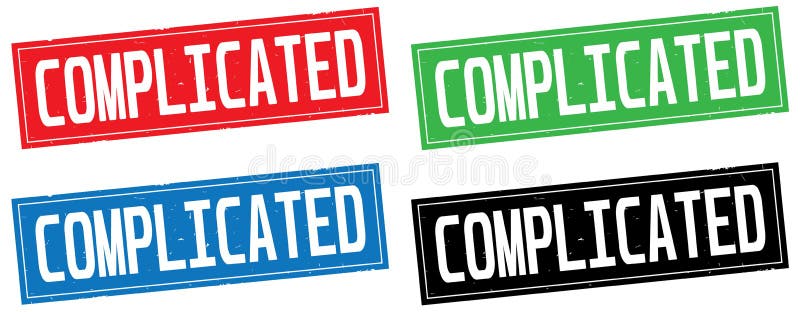 COMPLICATED Text Written on Green Grungy Round Stamp Stock Illustration ...