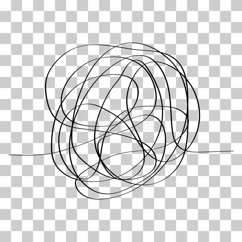 Complicated Way with Scribbled Chaos Line Doodle Icon, Idea Busy Sign ...