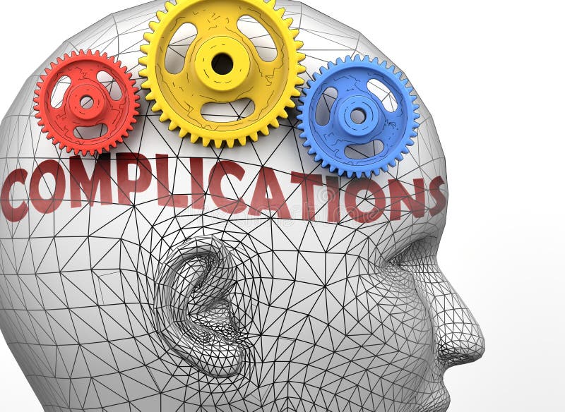 Complications And Human Mind Pictured As Word Complications Inside A