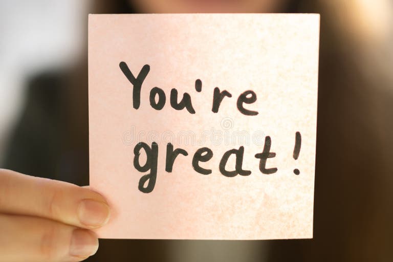 Compliment and Praise Message Sign Stock Photo - Image of awesome, feel ...