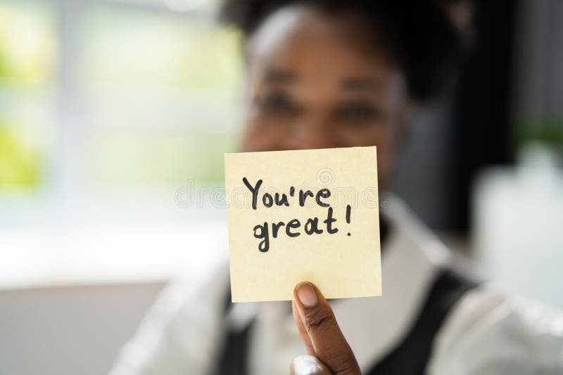 Compliment and Praise Message Sign Stock Photo - Image of praise, woman ...