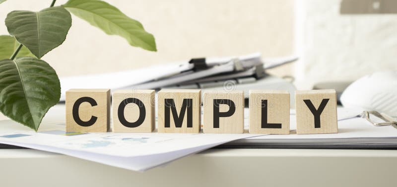 Comply Word Concept on Cubes Stock Photo - Image of operational, blocks ...