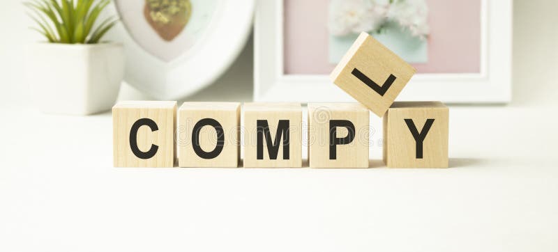 COMPLY Word Written on Building Blocks Stock Image - Image of standard ...