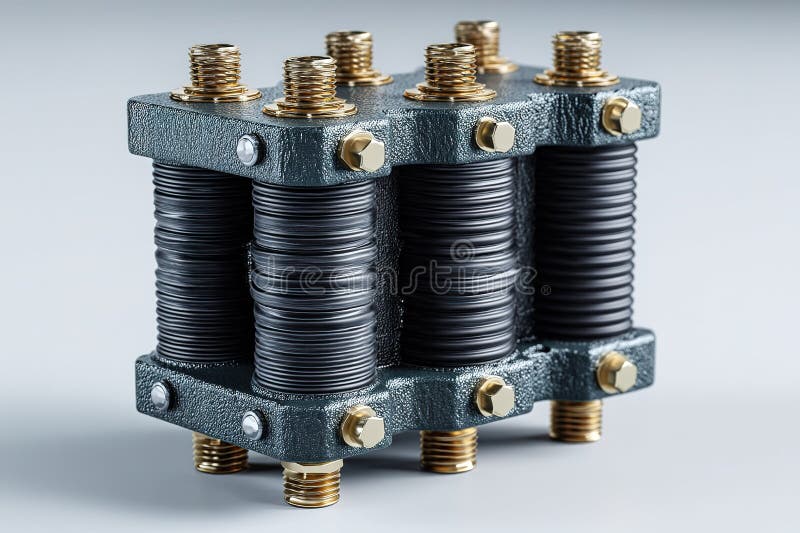 Component Assembly Showcasing a Spring Design with Metallic Connections ...