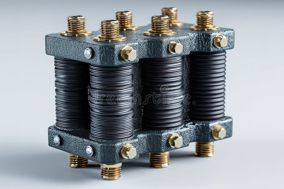 Component Assembly Showcasing a Spring Design with Metallic Connections ...