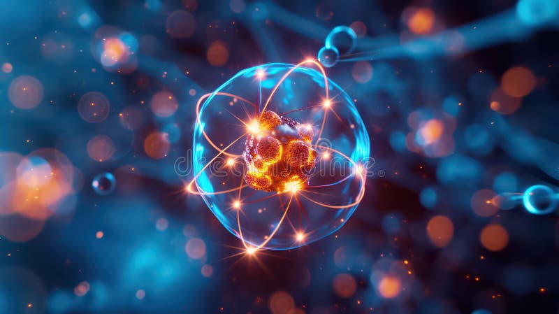 Component of Atom Background. Generative AI Stock Illustration ...