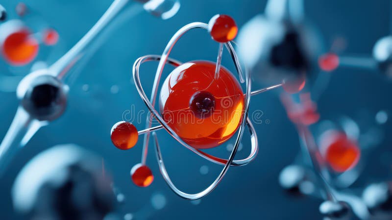 Component of Atom Background. Generative AI Stock Illustration ...