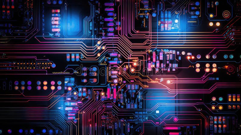 Component Board Electronic Background Stock Illustration - Illustration ...