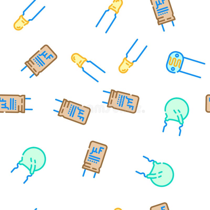 Component Electronic Chip Vector Seamless Pattern Stock Vector Illustration Of Equipment Tech