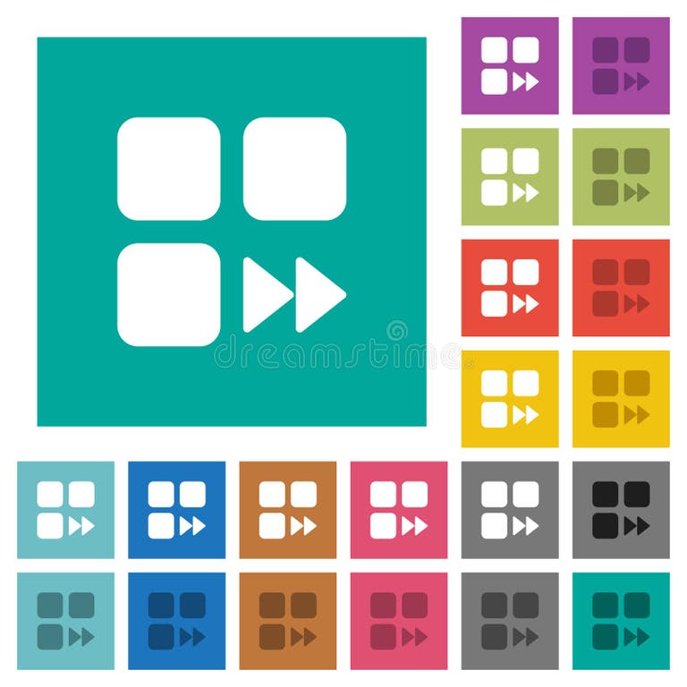Component Fast Forward Square Flat Multi Colored Icons Stock Vector ...