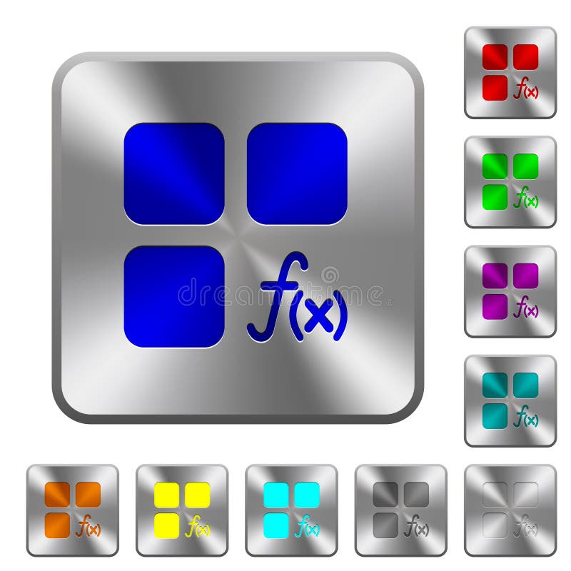 Component Functions Rounded Square Steel Buttons Stock Vector - Illustration of connection ...