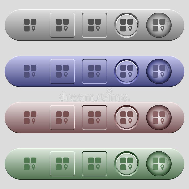Component Location Icons on Horizontal Menu Bars Stock Vector ...