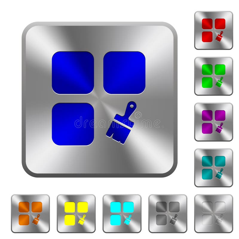 Component Paste Rounded Square Steel Buttons Stock Vector ...