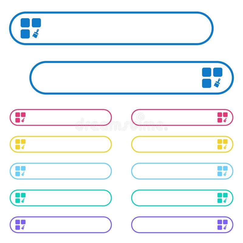 Component Paste Icons On Horizontal Menu Bars Stock Vector